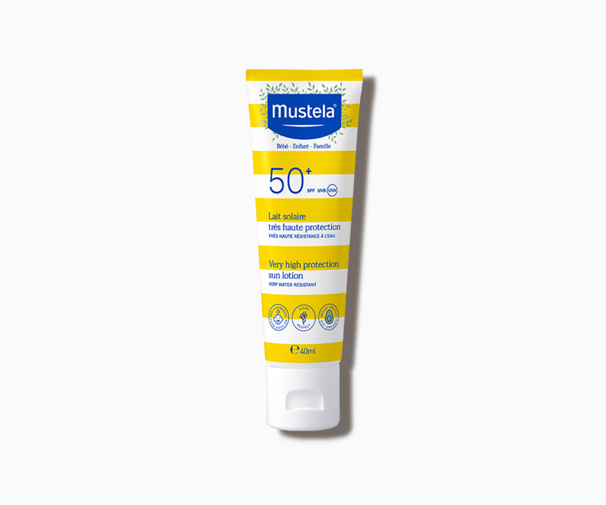 Mustela Very High Protection Sun Lotion SPF 50+ | Sensitive Skin, Water ...