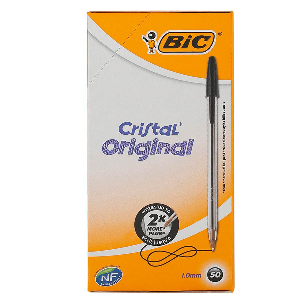 Bic - Cristal Original Ball Point Pens Medium Point 1 Mm Black Box Of ... Bic - Cristal Original Ball Point Pens Medium Point 1 Mm Black Box Of ...