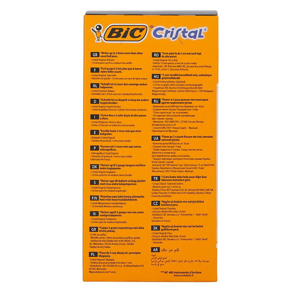 Bic - Cristal Original Ball Point Pens Medium Point 1 Mm Black Box Of ... Bic - Cristal Original Ball Point Pens Medium Point 1 Mm Black Box Of ...