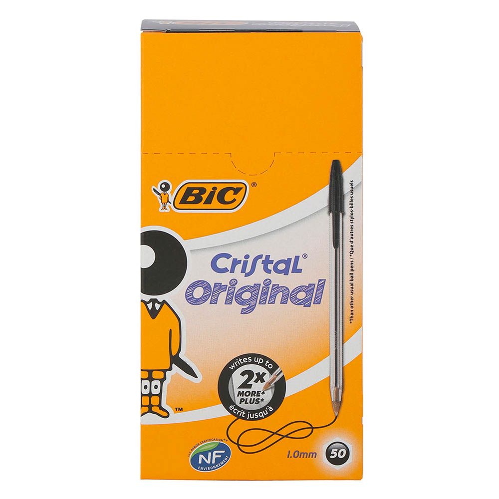 Bic - Cristal Original Ball Point Pens Medium Point 1 Mm Black Box Of ... Bic - Cristal Original Ball Point Pens Medium Point 1 Mm Black Box Of ...