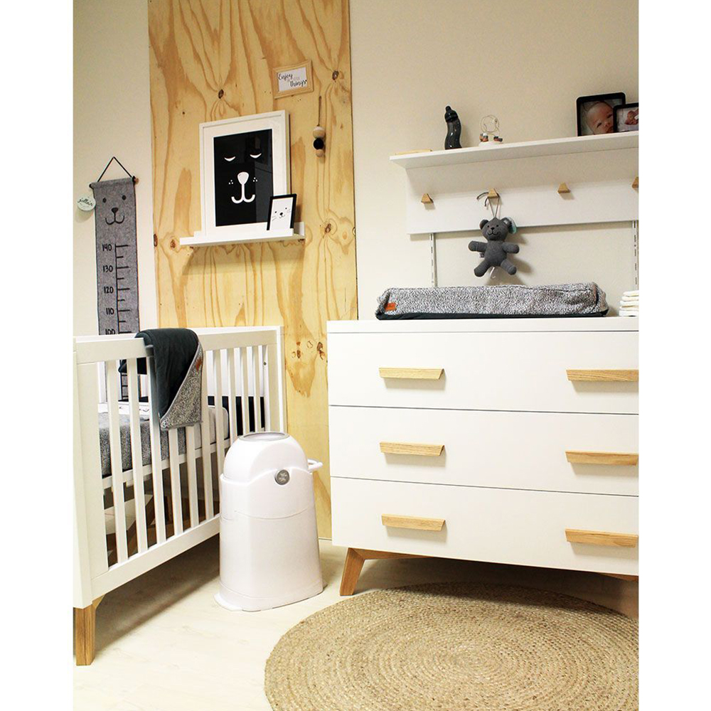 Diaper Champ - Regular Diaper Pail - Silver- Babystore.ae