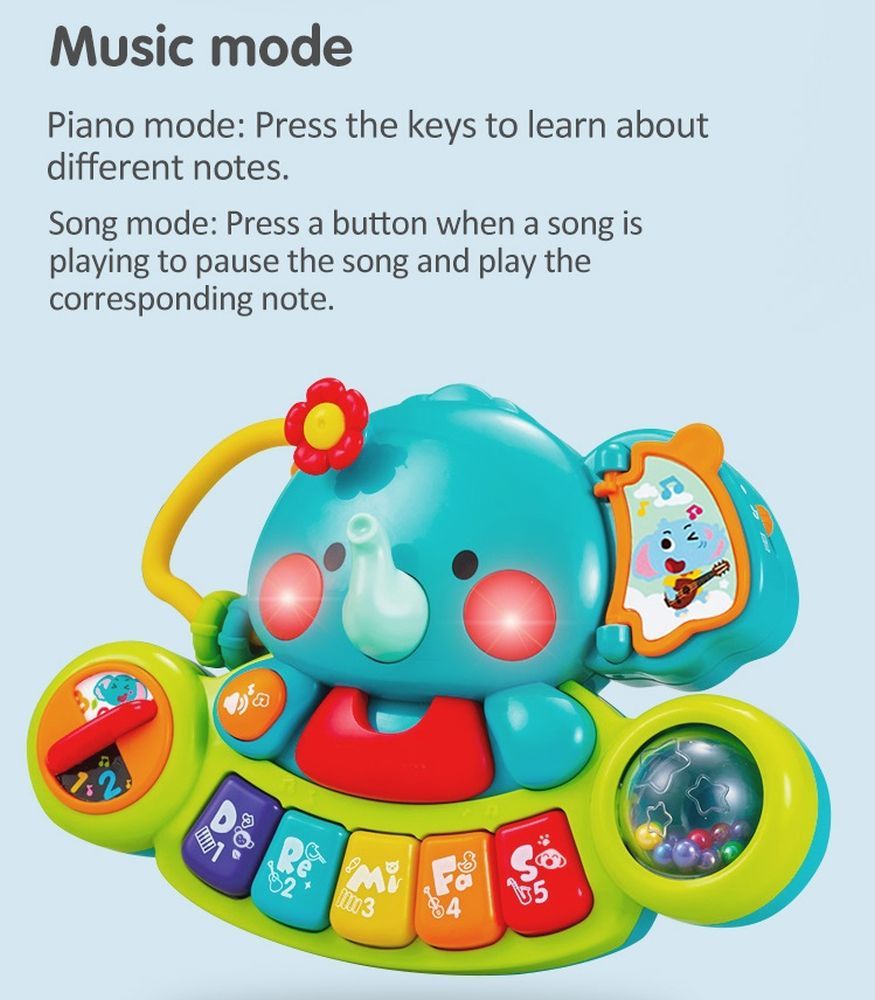 Hola Baby Toys Elephant Keyboard- Babystore.ae Hola Baby Toys Elephant Keyboard- Babystore.ae